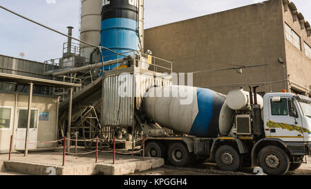 concrete cement plant with truck loading Stock Photo - Alamy