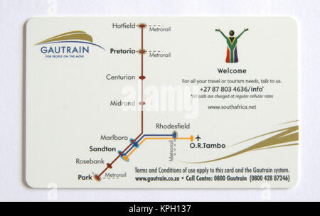 Close-up of Gautrain gold card, Gauteng, South Africa Stock Photo ...