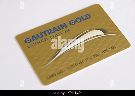 Close-up of Gautrain gold card, Gauteng, South Africa Stock Photo - Alamy