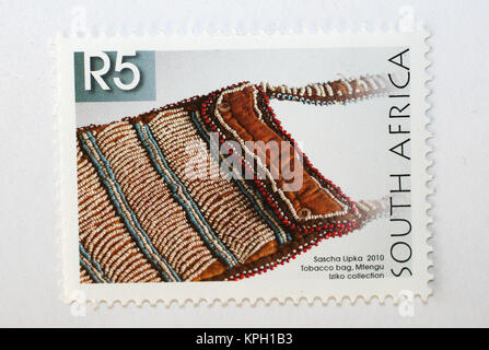 South African postage stamp R5 value, Sascha Lipka 2010, beadwork ...