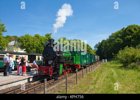 Rasender Roland, railway station, Binz, Ruegen, Mecklenburg-Western ...