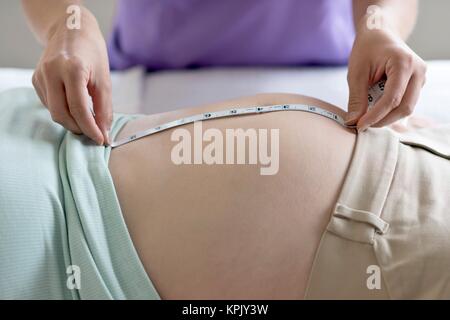 Midwife measuring fundal height Stock Photo - Alamy