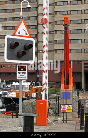 Danger sign traffic sign movable bridge, Germany, Europe Stock Photo ...