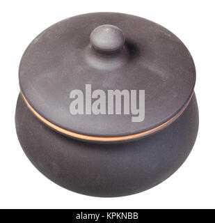 closed earthenware pot isolated on white background Stock Photo - Alamy