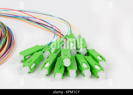 green fiber optic SC connectors Stock Photo - Alamy