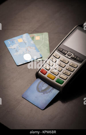 Color image of a POS and credit cards Stock Photo - Alamy