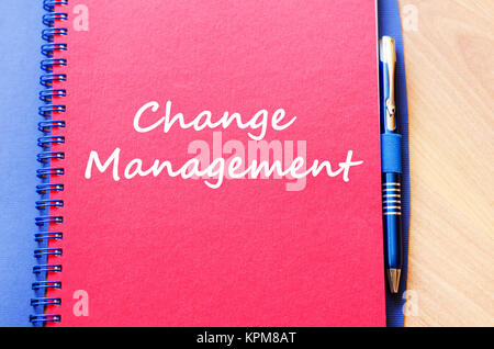 Change management write on notebook Stock Photo - Alamy