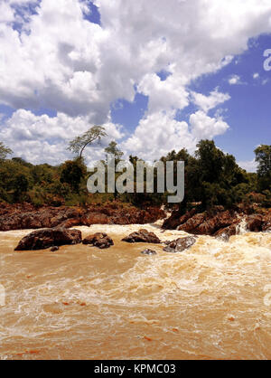 Liphi waterfalls or mekong river on the rainy season, Don Khone, Siphan ...
