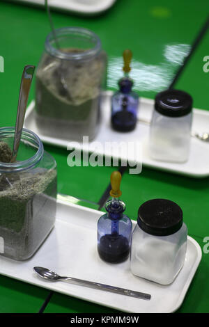 Color image of some plastic recipients in a chemistry lab Stock Photo ...