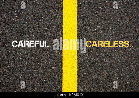 Message Careless versus Careful Stock Photo - Alamy