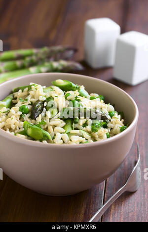 Asparagus Pea and Brown Rice Risotto Stock Photo - Alamy
