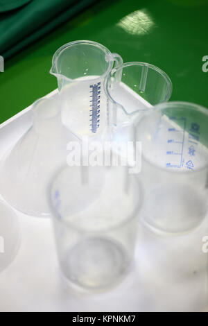 Color image of some plastic recipients in a chemistry lab Stock Photo ...