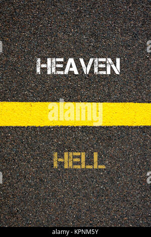 Street Sign Heaven versus Hell Stock Photo - Alamy