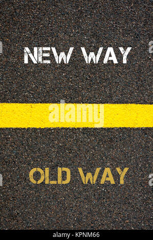 Street Sign to NEW WAY versus OLD WAY Stock Photo - Alamy