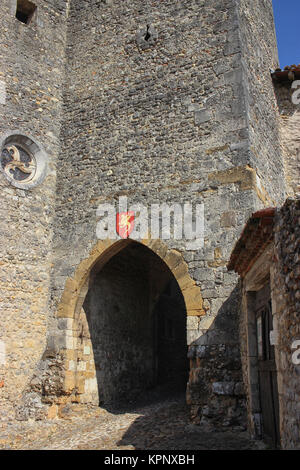 Church of Perouges, France, a medieval walled town, a popular touristic ...