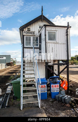 Rail line, box, track, signals Stock Photo - Alamy