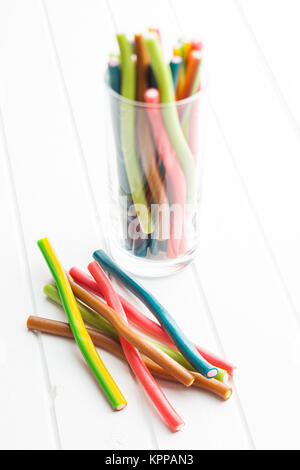 Sweet gummy sticks with different flavor Stock Photo - Alamy