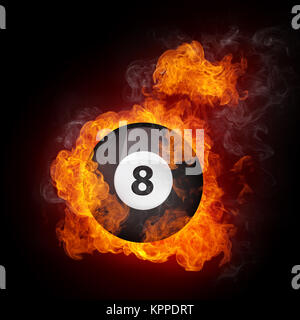 Pool Billiards Ball in Fire & Water. Computer Graphics Stock Photo - Alamy