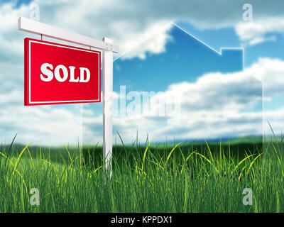 Real Estate Sign – Sold. 2D artwork. Computer Design Stock Photo - Alamy