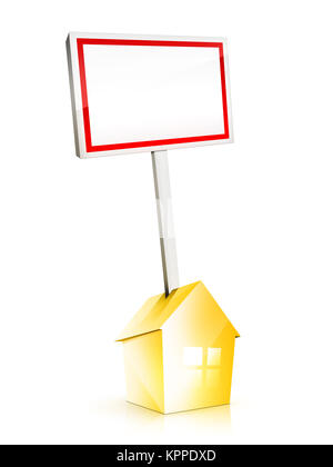 Real Estate Sign. 2D artwork. Computer Design Stock Photo - Alamy