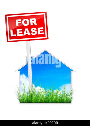 Real Estate Sign - For Lease. 2D artwork. Computer design Stock Photo ...