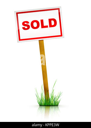 Real Estate Sign – Sold. 2D artwork. Computer Design Stock Photo - Alamy