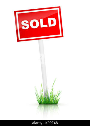 Real Estate Sign – Sold. 2D artwork. Computer Design Stock Photo - Alamy