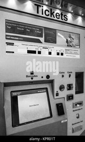 Train ticket machine on a East Midlands trains station platform Stock ...