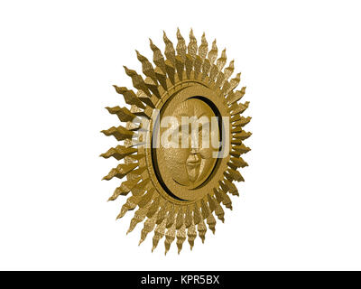 sun symbol of brass isolated Stock Photo - Alamy