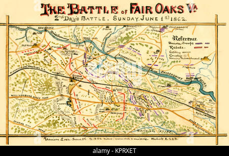 Battle of Fair Oaks or Seven Pines, Va. Fought 31st May 1862 Stock ...