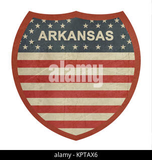 ARKANSAS road sign isolated on white Stock Photo - Alamy