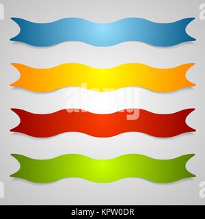 Set of wavy label ribbons Stock Photo - Alamy