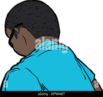 Rear view of african american male player with racket and ball by ...