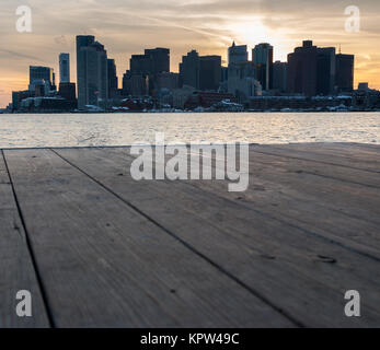 Low angle view of wooden platform in adventure playground park people ...