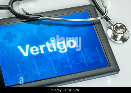 Tablet with the diagnosis Vertigo on the display Stock Photo - Alamy