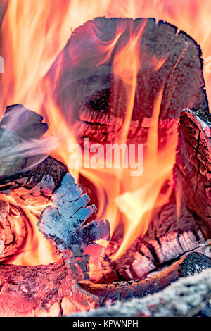 Embers burning in campfire ash Stock Photo - Alamy