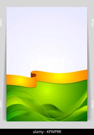 Wavy background flyer with bright ribbon Stock Photo - Alamy