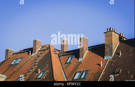 texture of german roof shingles, red color Stock Photo - Alamy