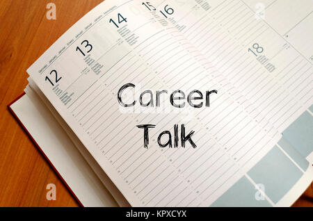 Career talk write on notebook Stock Photo - Alamy