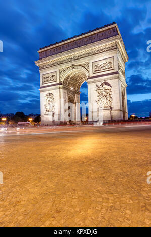 The Famous Arc de Triomphe in Paris, France in the summer of 2016 Stock ...