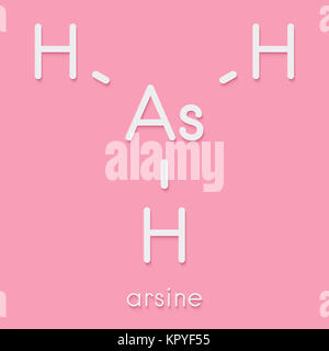 Arsine molecule. Inorganic arsenic compound. Stylized skeletal formula ...