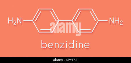 Benzidine (4,4'-diaminobiphenyl) chemical. Highly carcinogenic. Used in ...