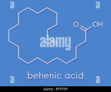 Behenic acid (docosanoic acid) saturated fatty acid molecule. Stylized ...