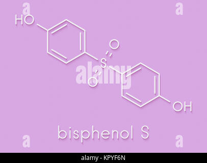 Bisphenol S (BPS) plasticizer molecule. Used as curing agent in epoxy ...