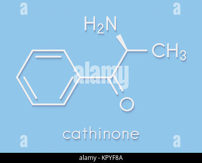 Cathinone khat stimulant molecule. Present in Catha edulis (khat ...