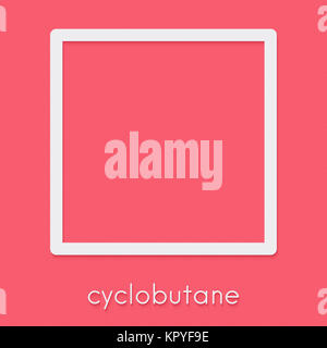Cyclobutane cyclic alkane (cycloalkane) molecule. Stylized skeletal ...