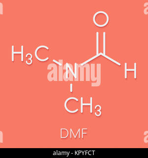 Dimethylformamide (DMF) chemical solvent molecule. Skeletal formula ...