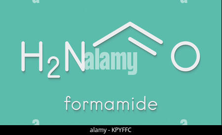 Formamide (methanamide) solvent molecule. Solution in water known as ...