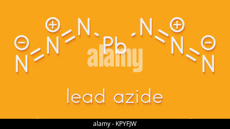 Lead azide detonator explosive molecule. Stylized skeletal formula ...
