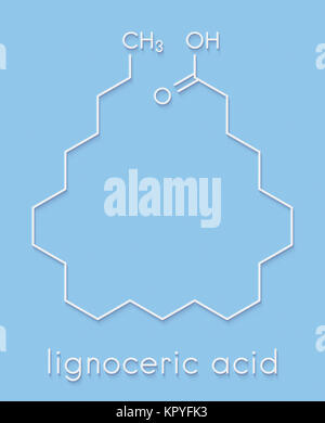 Lignoceric (tetracosanoic) acid molecule. Saturated fatty acid ...